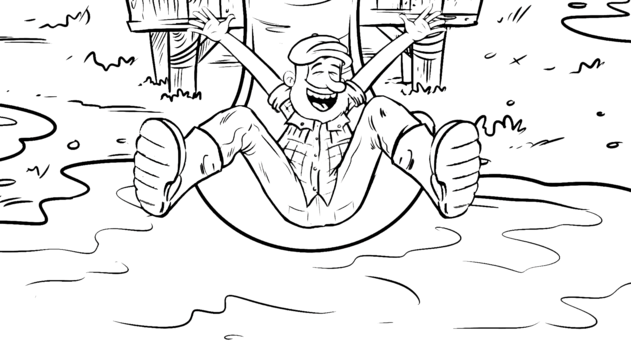 Kleurplaat - Boswachter Tim gaat van de glijbaan! - Tekenen - Zappelin